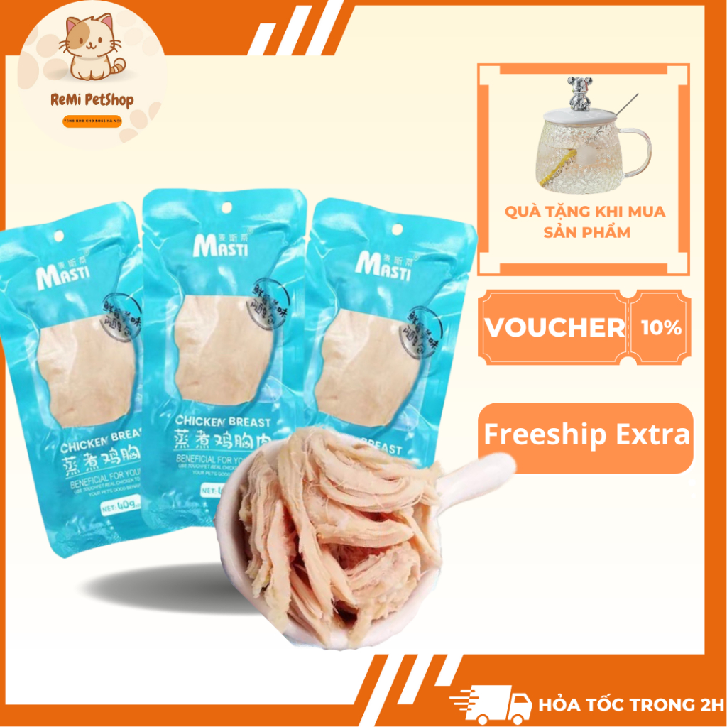 Snack Cho Chó Mèo Ức Gà Hấp Ăn Liền 40g | Shopee Việt Nam