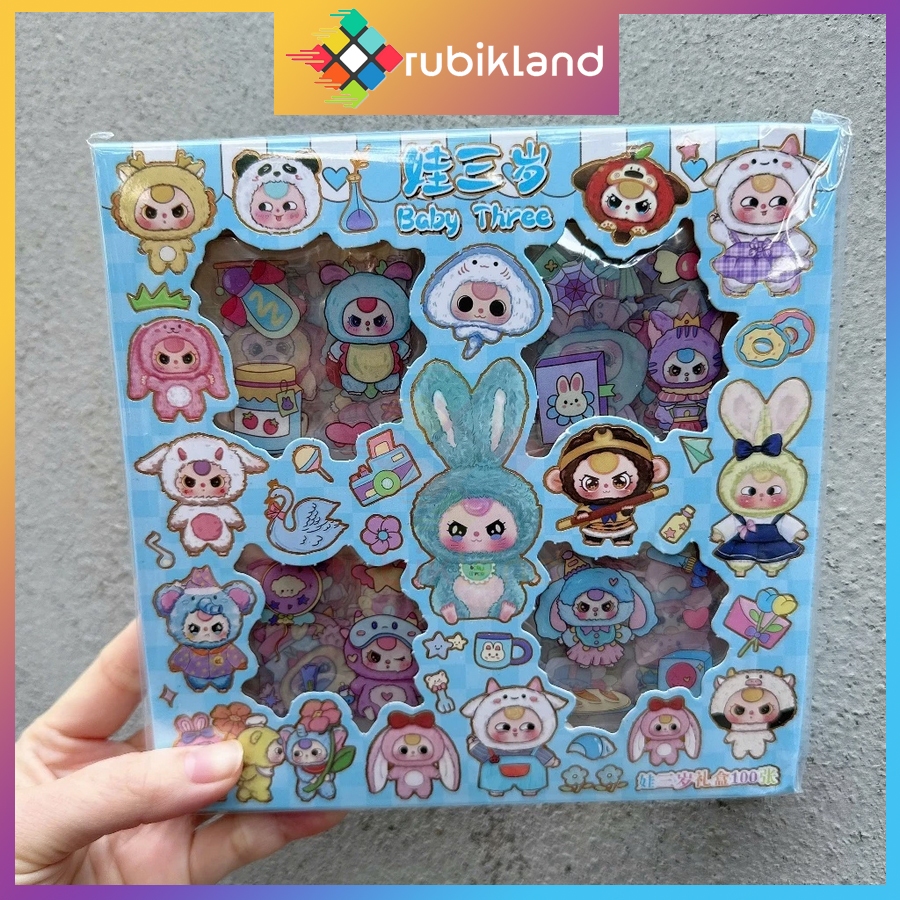 [Baby Three] Hộp 96 Tấm Sticker Baby Three BB3 Hình Dán Chống Nước ...