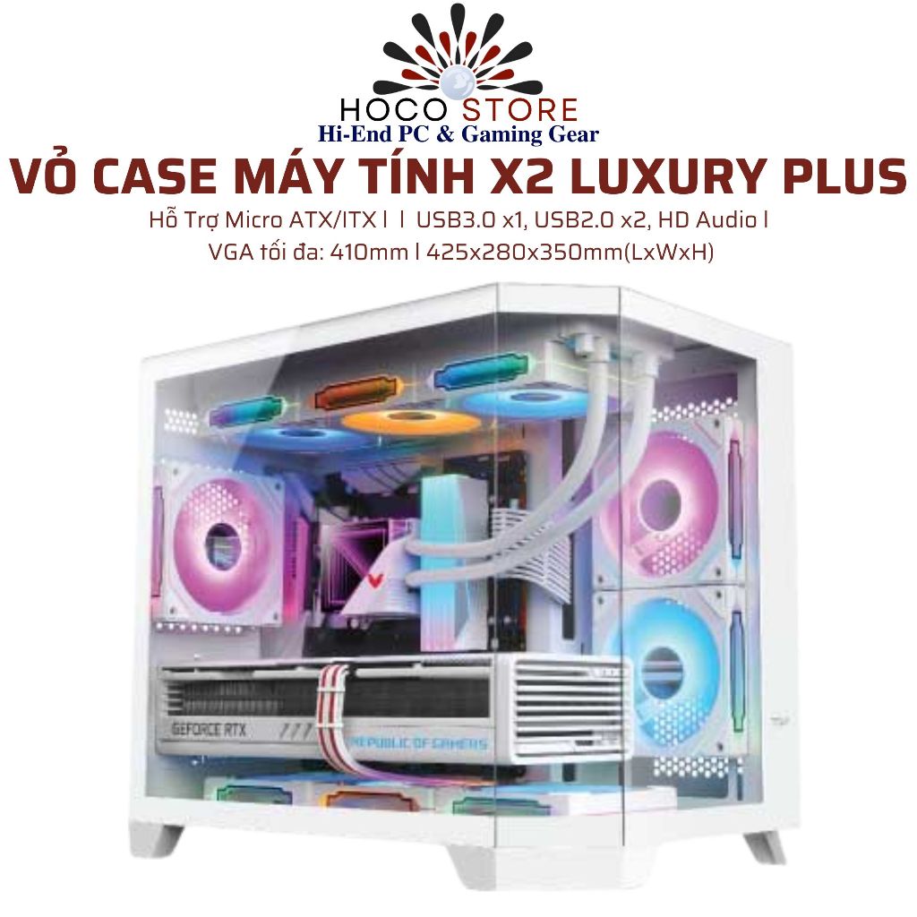Vỏ Case Máy Tính VSP X2 Luxury Plus Màu Trắng FAN LED mATX Và ITX ...