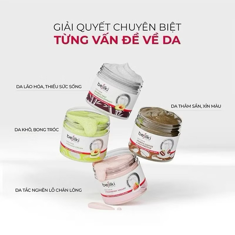 [ Hũ 100ml ]Tẩy da chết Body BeSilki Cao Cấp 3in1 sáng mịn, dưỡng ẩm ...