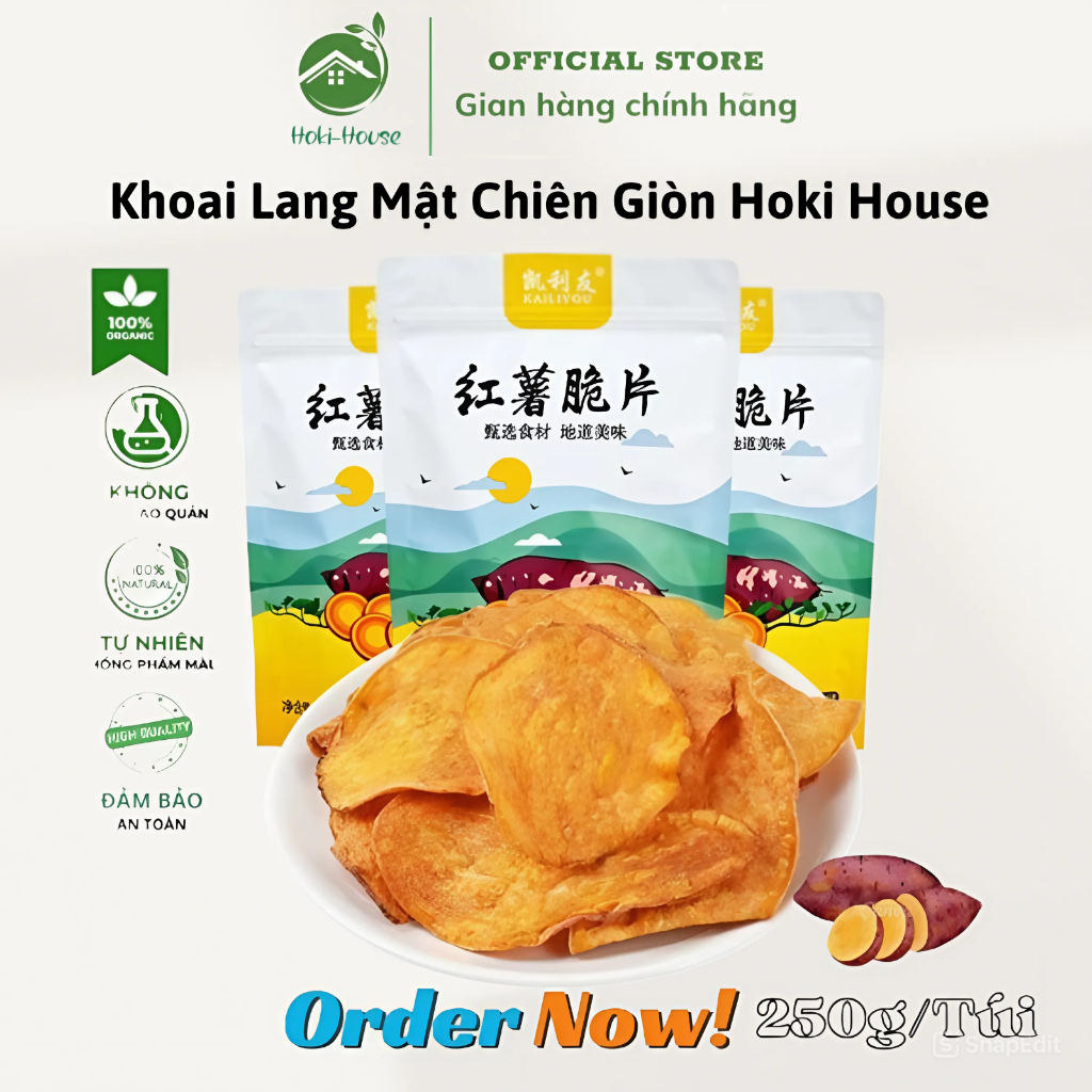 Khoai Lang Sấy Mật Ong KAILIYOU Gói 250G - Khoai Lang Mật Chiên Giòn ...