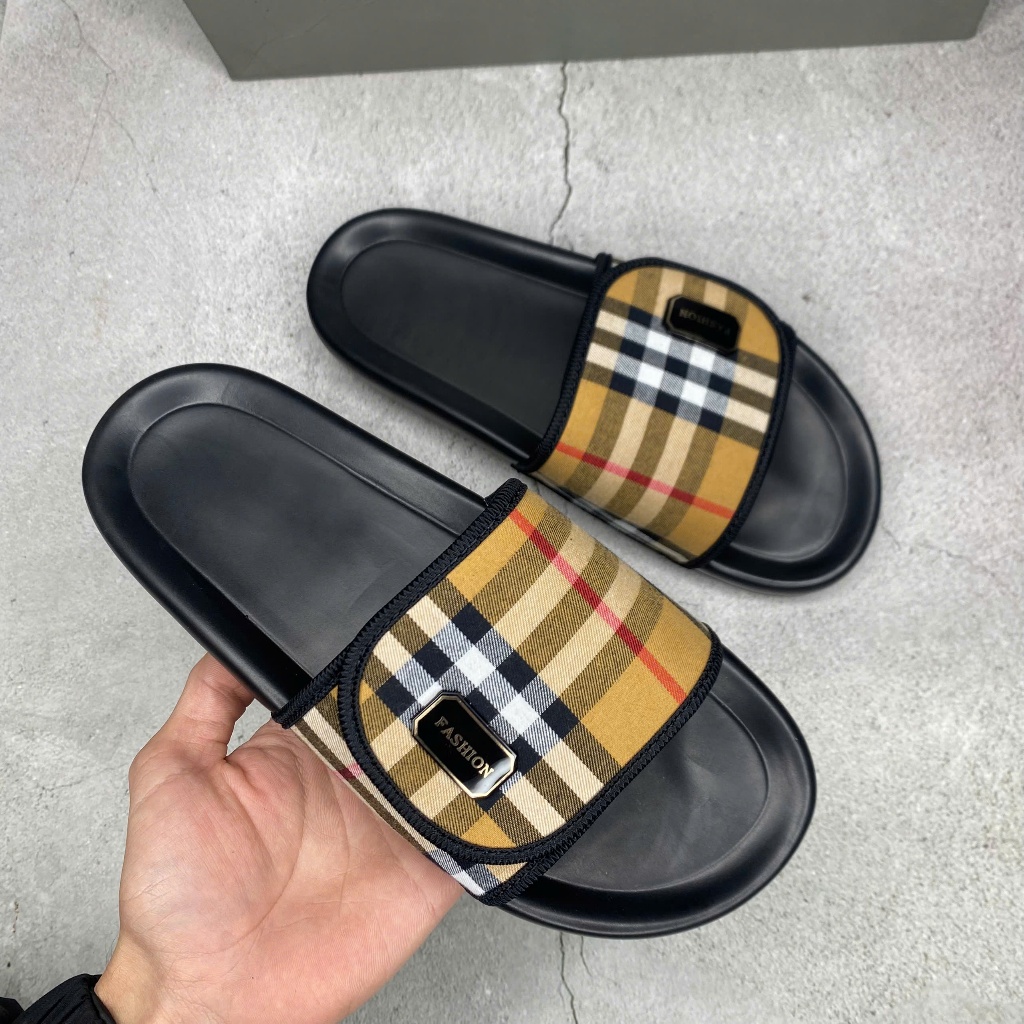 Dép BBR quai dán đính mác kim loại đế cao su nguyên khối cao 3cm 35-42 ...