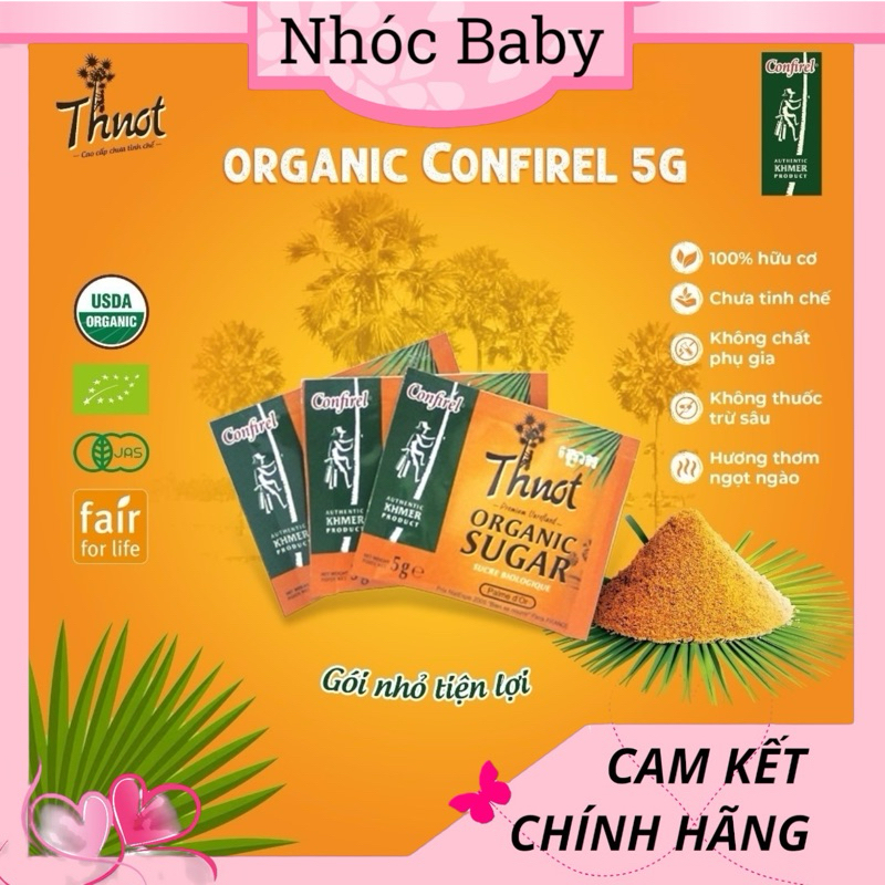 Đường thốt nốt hữu cơ Organic Thnot Confirel 5gram | Shopee Việt Nam