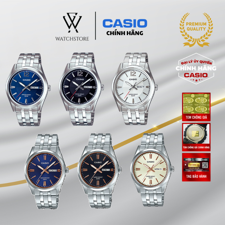 Đồng Hồ Nam Casio Series MTP-1335 Mặt Kính Khoáng 38mm Dạ Quang Chống Nước Dây Kim Loại Chính ...