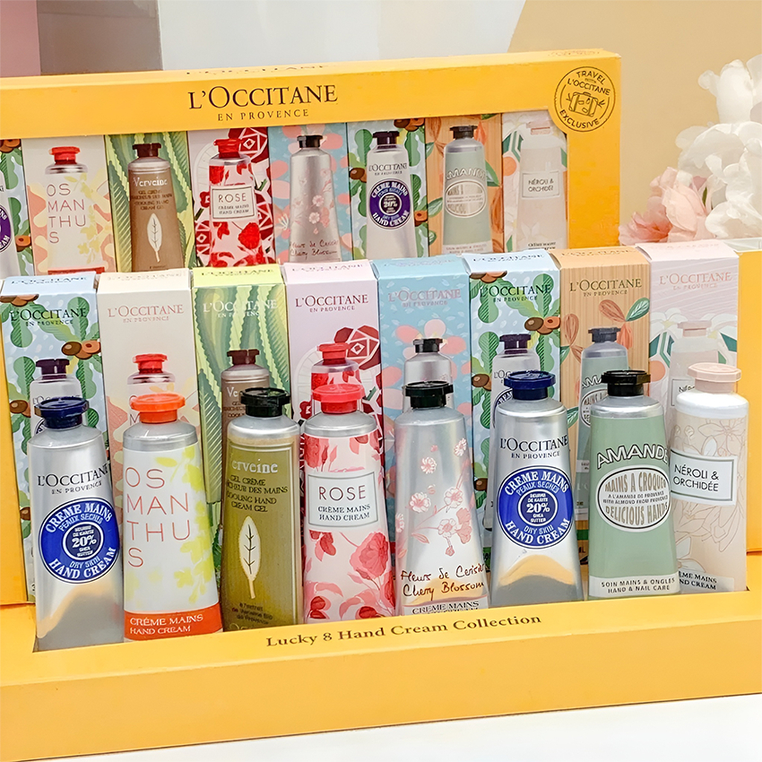 Set 8 tuýp kem dưỡng da tay L'OCCITANE HandCream 8 Piece Set 30ml Sakura Shea Moisturizing ...