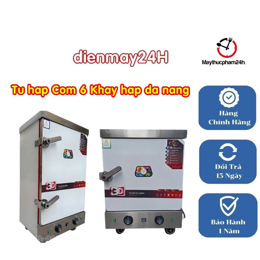 Tủ nấu cơm 30 kg gạo/mẻ bằng điện 6 khay (inox 304) Việt Nam Chính Hãnh ...