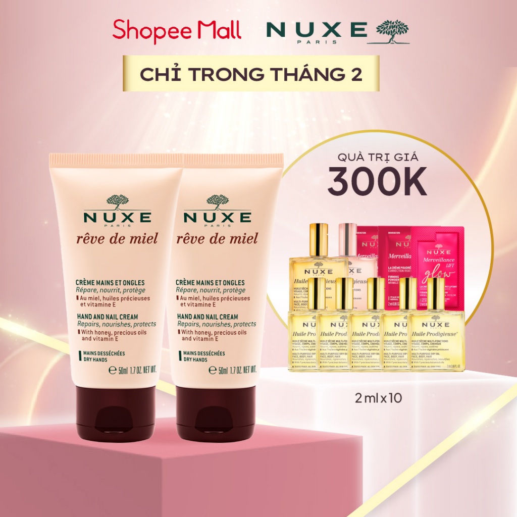 Combo 2 Kem dưỡng da tay và móng Nuxe Reve De Miel Hand And Nail Cream 50ml | Shopee Việt Nam