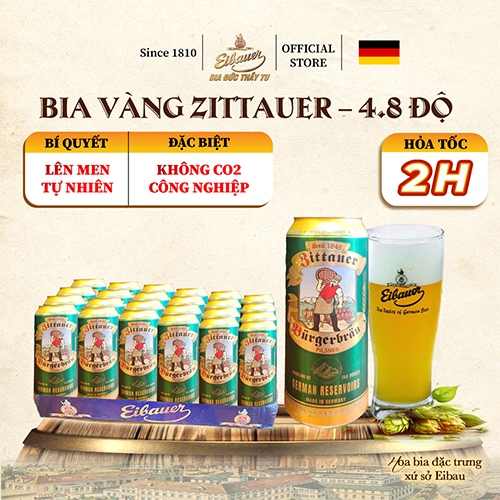 [ Bia Đức hơn 200 năm] Bia ZITTAUER BURGERBRAU PILSNER 4.8% độ- Bia Cân ...