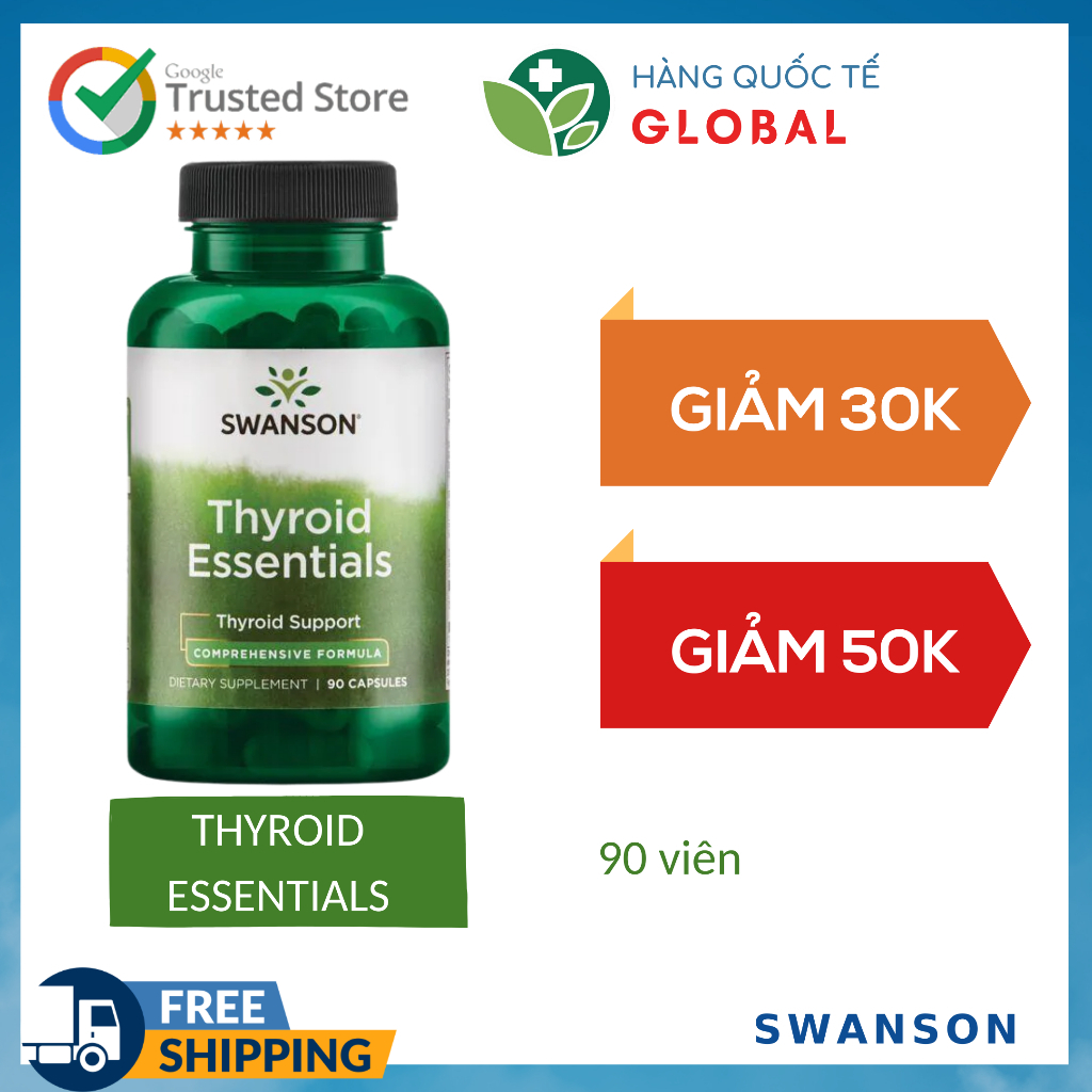 [GLOBAL] SWANSON THYROID ESSENTIALS, 90 viên, Hỗ trợ sức khỏe tuyến giáp cho người lớn | Shopee ...