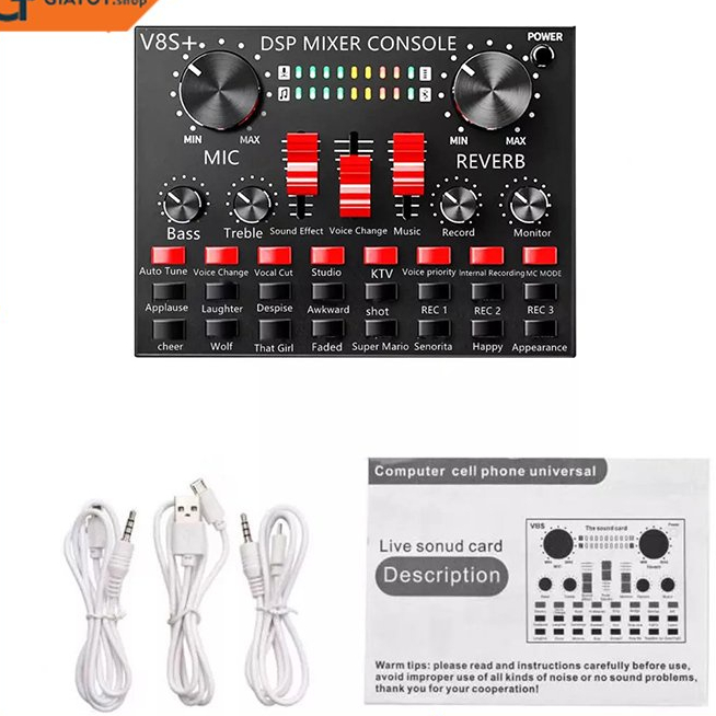 Sound card V8, Sound card V8S+ bluetooth nâng cấp sử dụng với mọi thiết ...