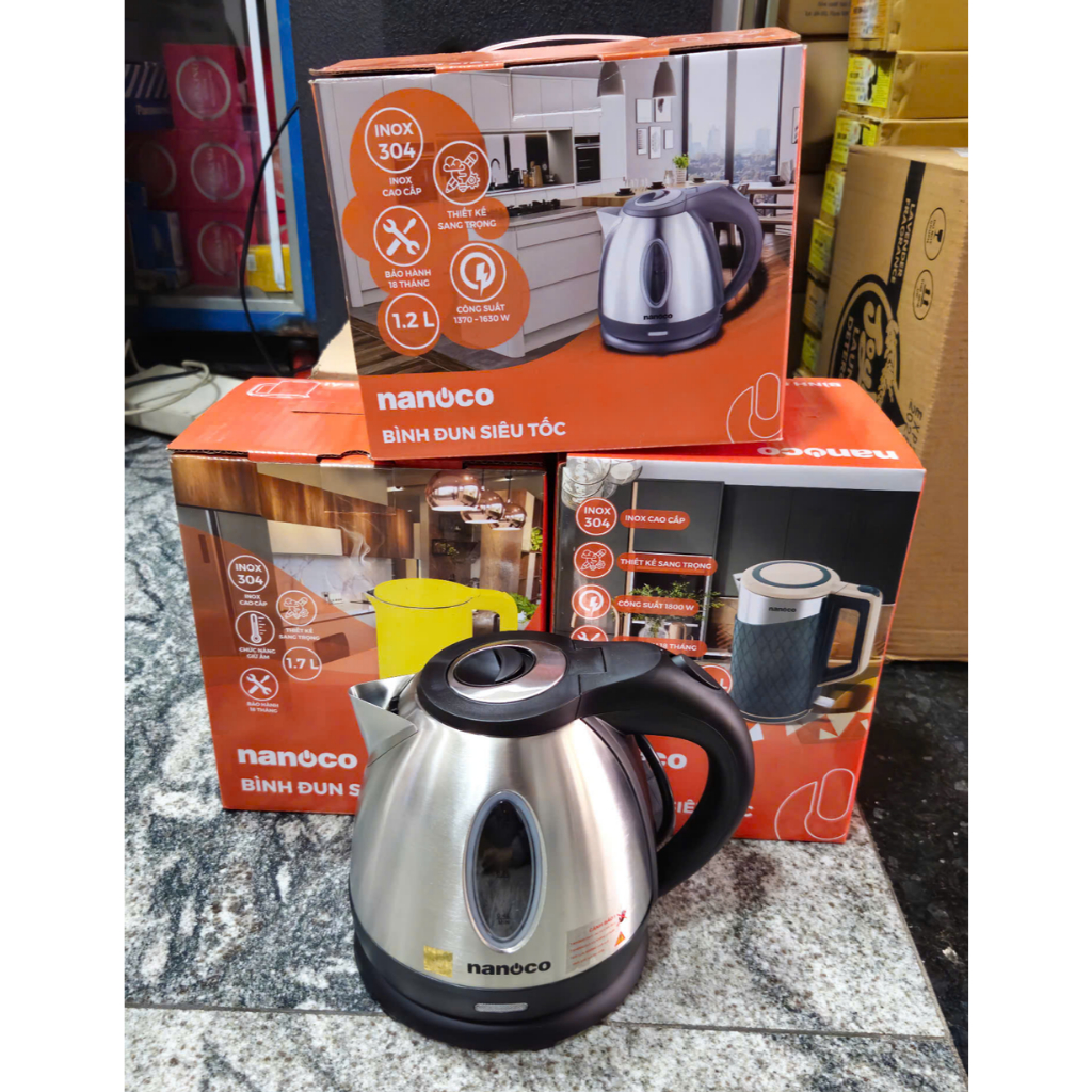 Bình đun siêu tốc NKT1216, inox 304, 1.2L Nanoco | Shopee Việt Nam