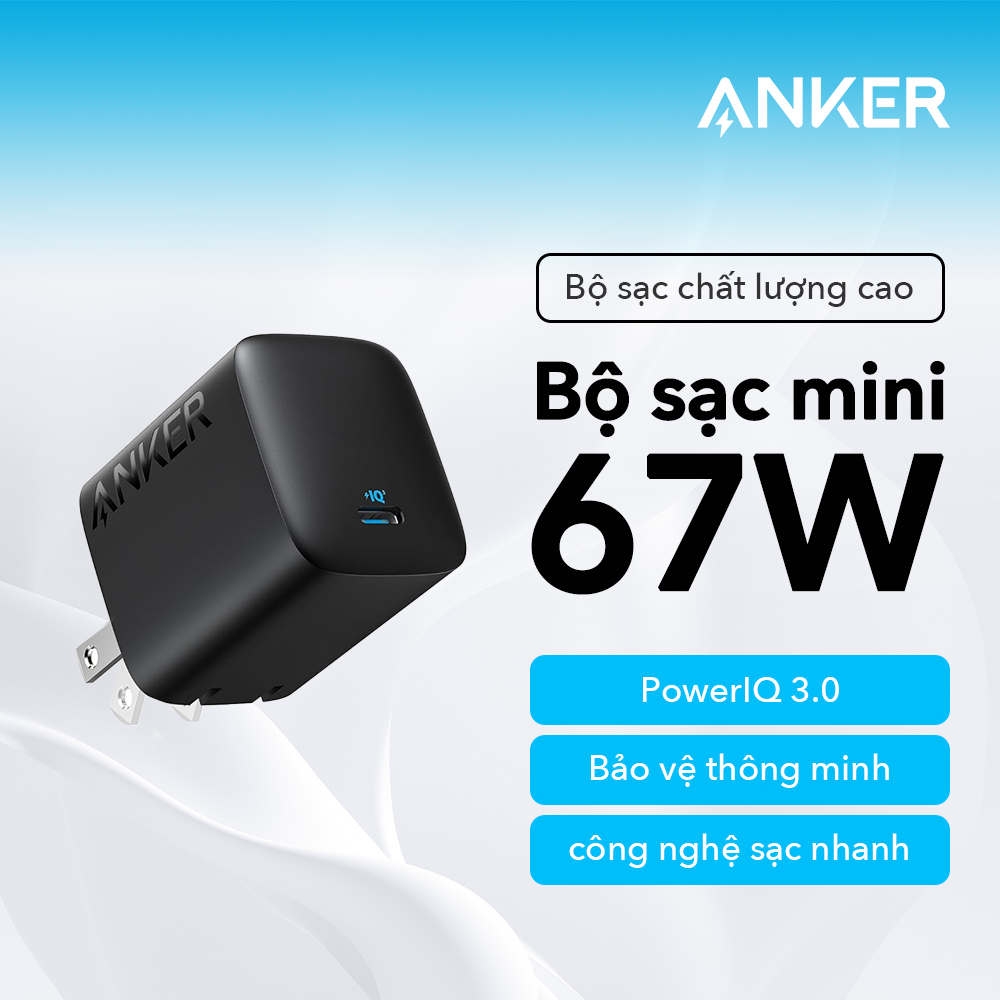 Anker 67W USB-C Charger 315 PIQ 3.0 Compact and Foldable Fast Charger ...