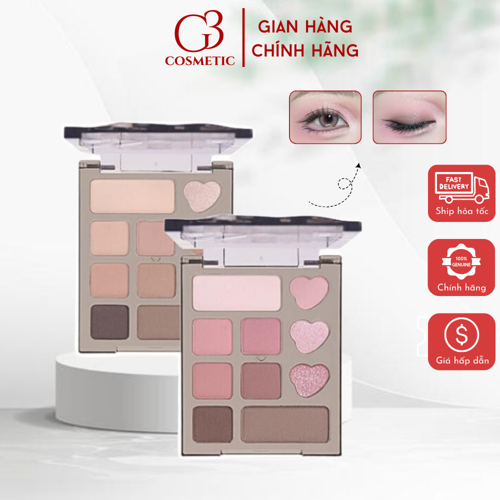 Bảng phấn mắt VEECCI 10 ô mini trái tim Eyeshadow Palette mịn lì lâu ...