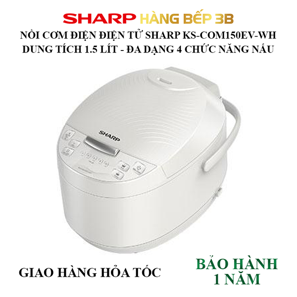 Nồi cơm điện tử Sharp 1.5 lít KS-COM150EV-WH - Hàng Bếp 3B | Shopee ...