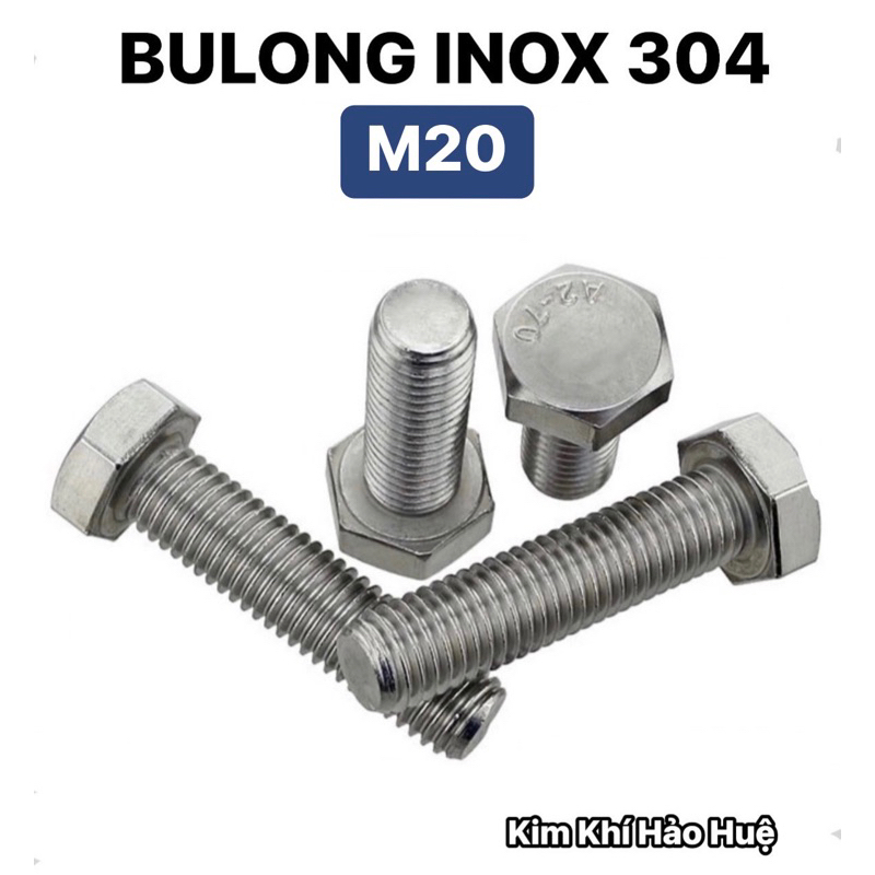 (INOX304) Bulong lục giác ngoài INOX 304 M20, Ốc INOX 304 Chuẩn Xịn | Shopee Việt Nam