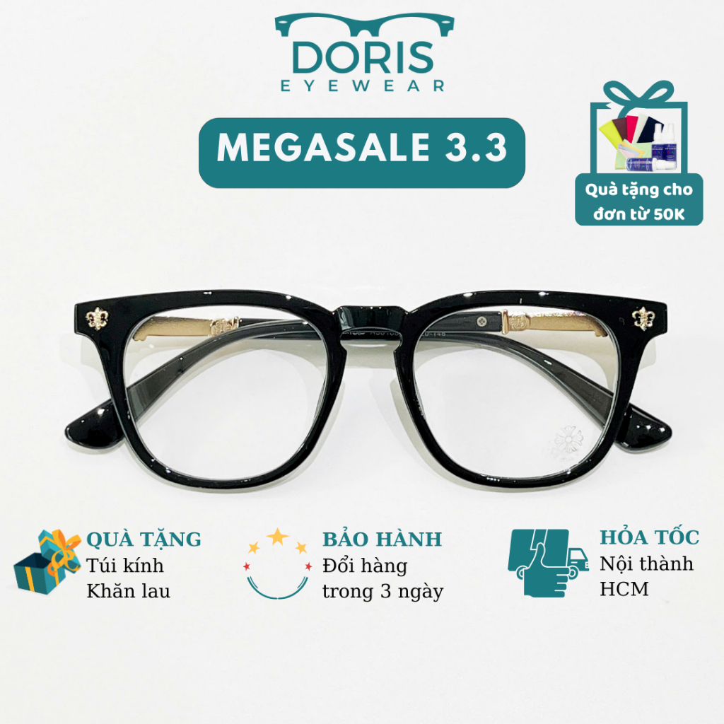 Gọng Kính Nam Nữ A30168 Doris Mắt Kính Thời Trang Họa Tiết Kim Loại Không Gỉ | Shopee Việt Nam