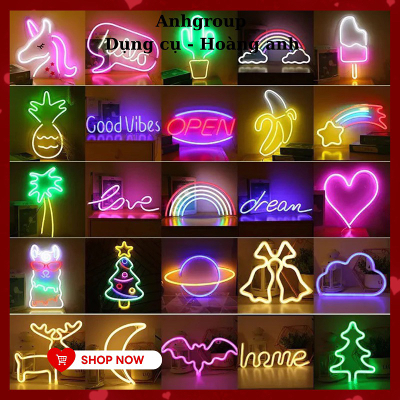 Đèn Led Neon Đa Dạng Kiểu Dáng Màu Sắc Trang Trí Phòng Ngủ, Bàn Học ...