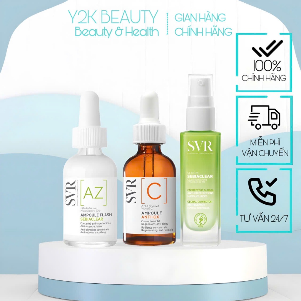 Tinh chất Vitamin C SVR Ampoule Anti-Ox - Ampoule Flash Sebiaclear ...