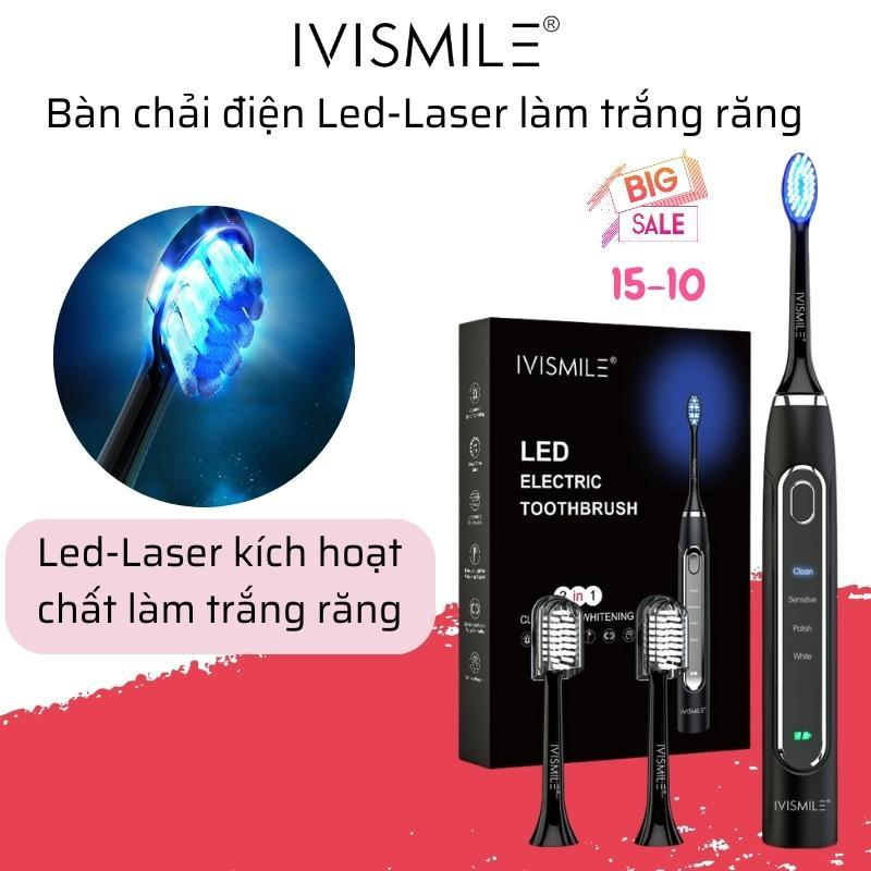 Bàn chải đánh điện tích hợp đèn LED làm trắng răng và Ivismile | Shopee Việt Nam
