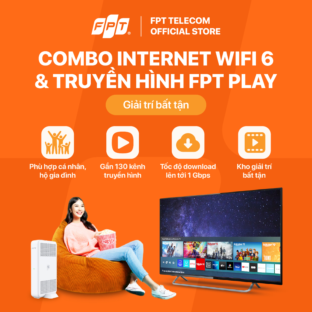 Combo Modem Wifi 6 tích hợp gói Internet Sky và gói Truyền hình MAX FPT ...