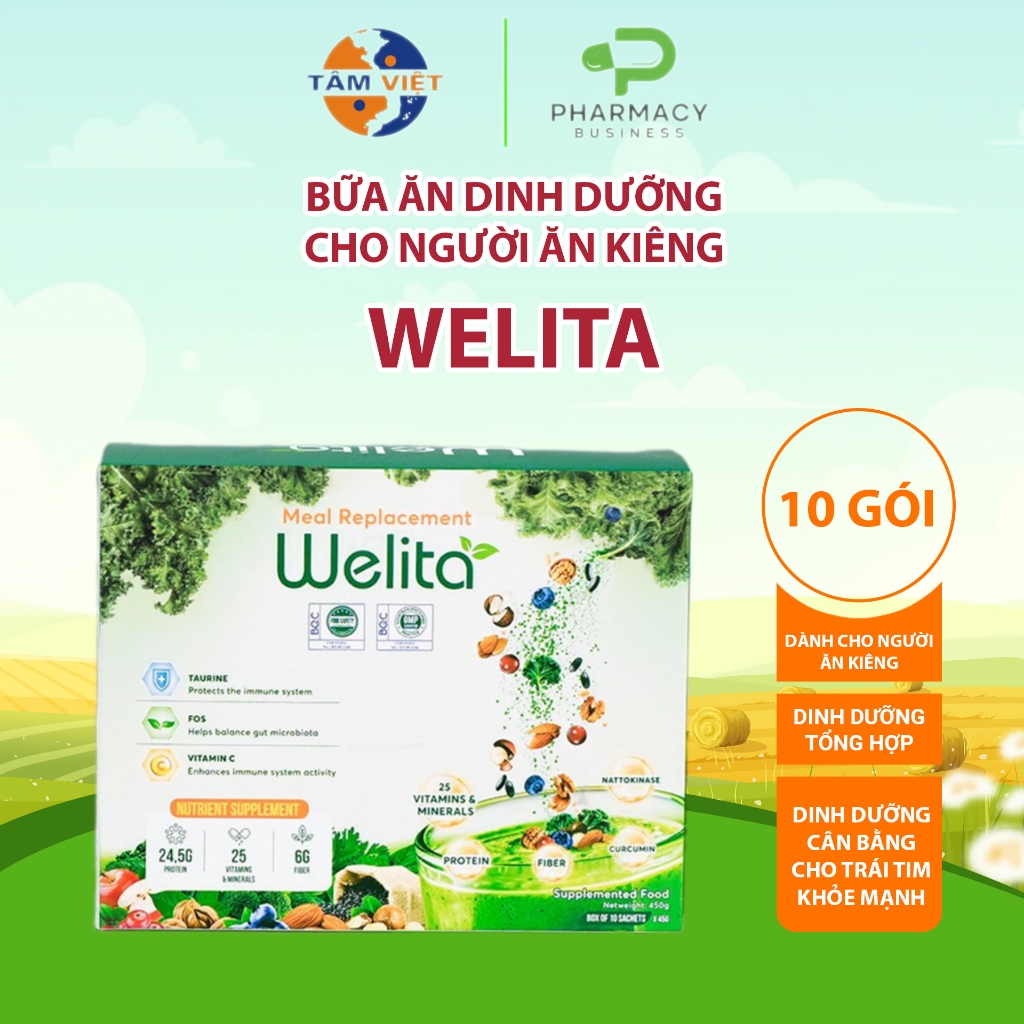 [Hộp 20 gói - 45G] WELITA - Bữa ăn thay thế đầy đủ dinh dưỡng từ 100% ...