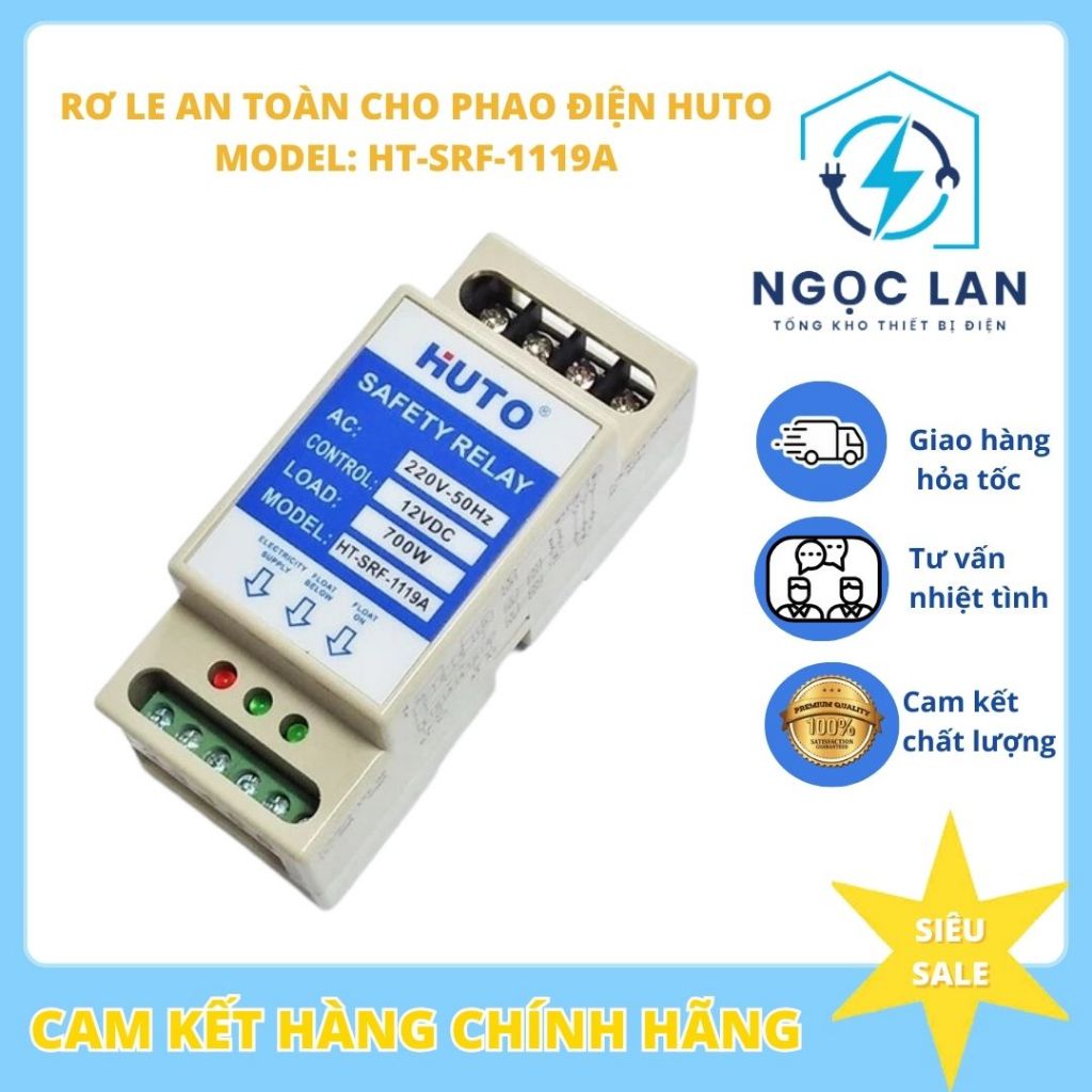 Rơ le an toàn cho phao điện máy bơm nước HUTO - SRF-1119A chống giật ...