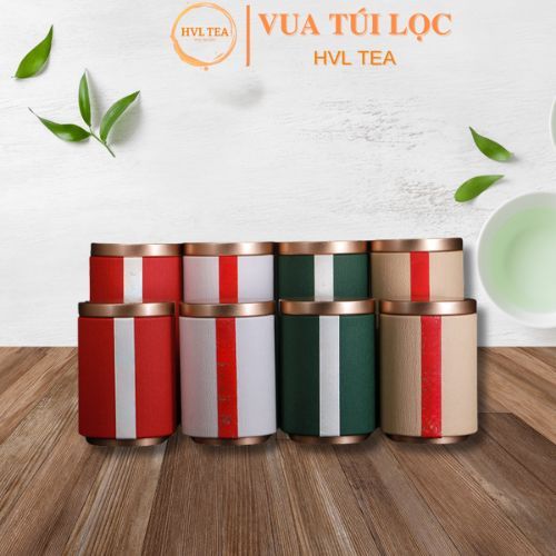 Hộp đựng trà, hũ đựng trà bằng giấy hình trụ tròn Nắp Thiếc - HVL TEA | Shopee Việt Nam