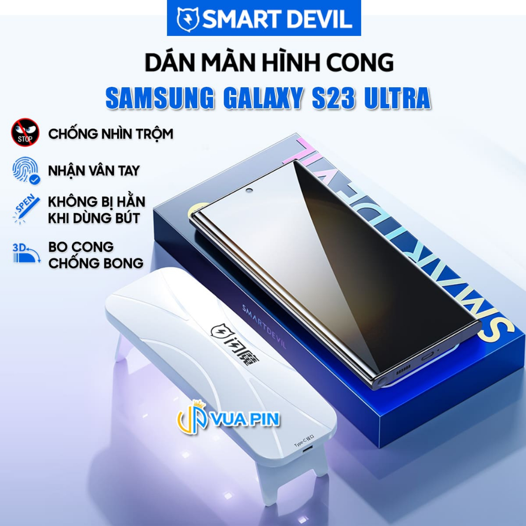 Dán màn hình chống nhìn trộm Samsung Galaxy S23 Ultra PPF UV dẻo full màn hình chính hãng ...