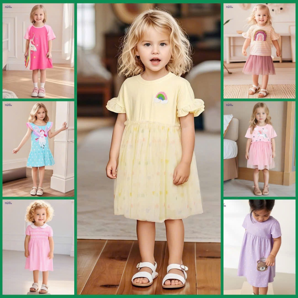 Váy bé gái Little Maven ren cotton VR01 | Shopee Việt Nam