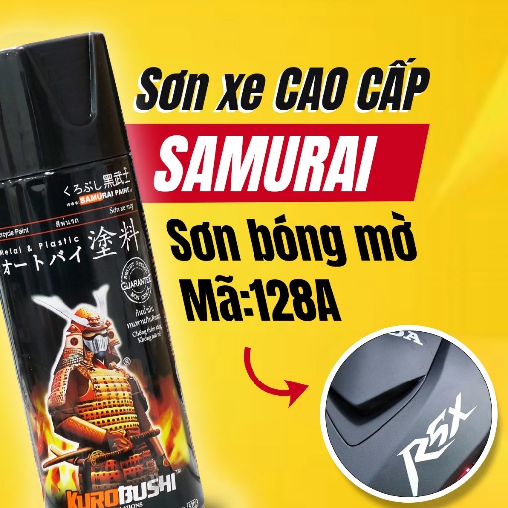 Sơn samurai bóng mờ 128A cao cấp dành cho xe máy | Shopee Việt Nam