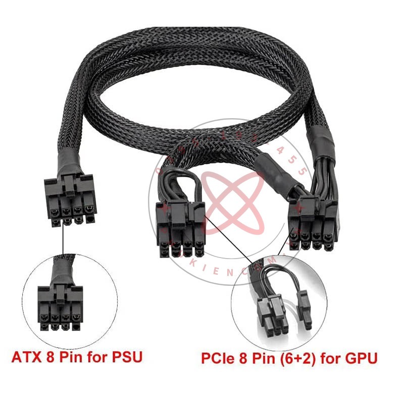 Dây cáp nguồn ATX 8pin PSU sang 2 GPU PCIE 8p (6+2pin) | Shopee Việt Nam