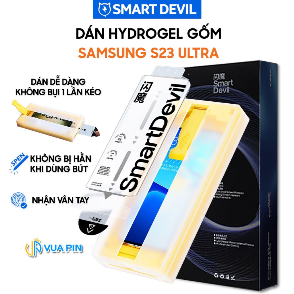 Dán màn hình Samsung Galaxy S23 Ultra Hydrogel Gốm full màn hình nhận vân tay chính hãng ...