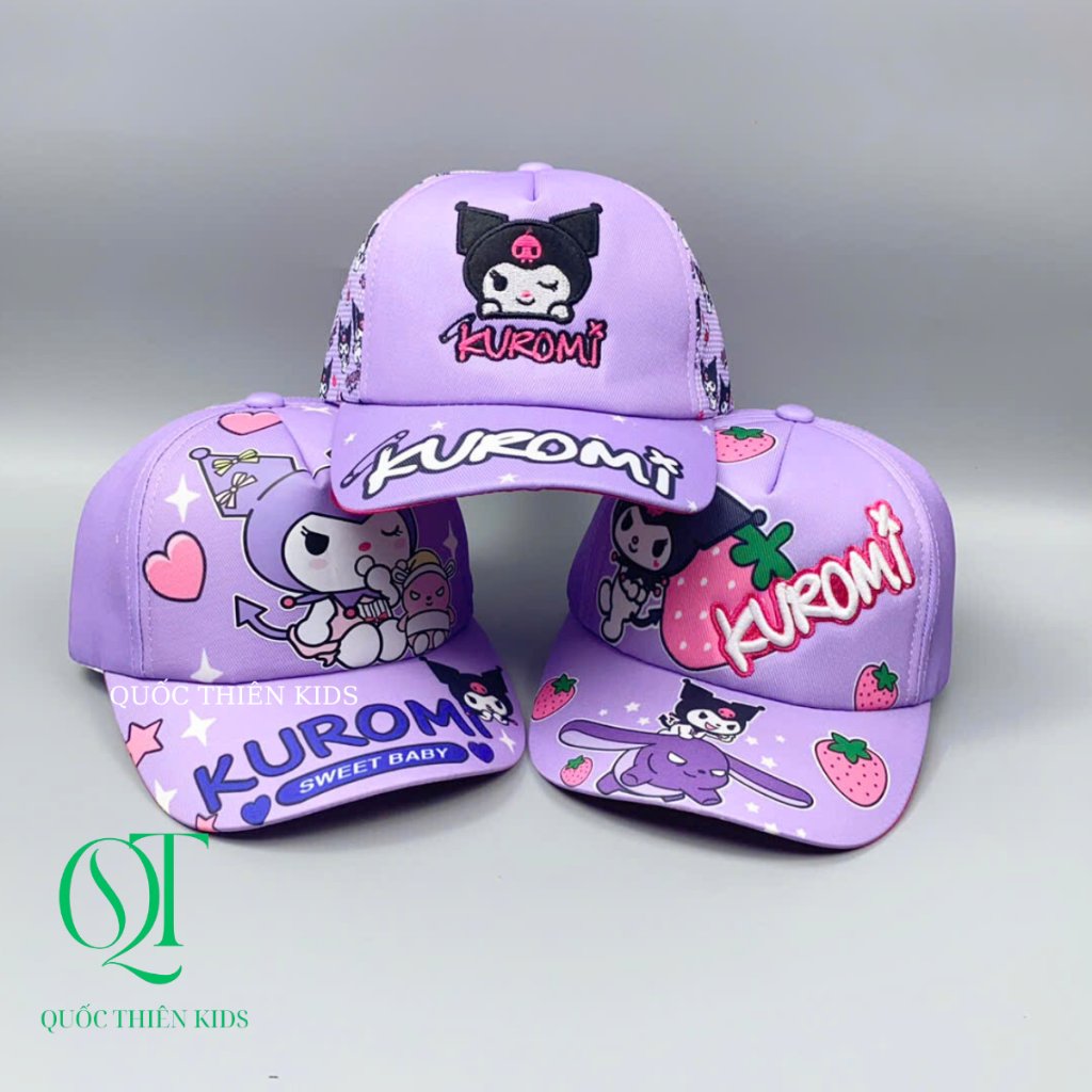 [Mũ nón trẻ em] Nón kết cho bé gái 4-10 tuổi Kuromi , mũ lưỡi trai hoạt hình siêu hot - Ms QT05 ...