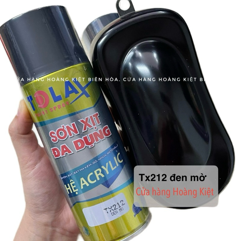 Sơn Xịt Đa Năng Xịt Cho Sắt, Kẽm, Nhựa, Gỗ, Bê Tông TOLAX Màu Đen Mờ ...