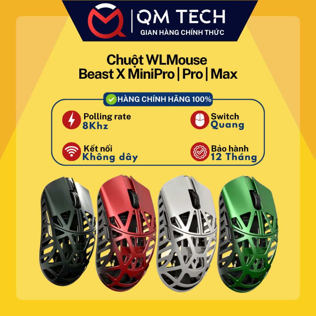 Chuột Gaming không dây WLMouse Beast X Mini Pro / Beast X Pro / Beast X ...