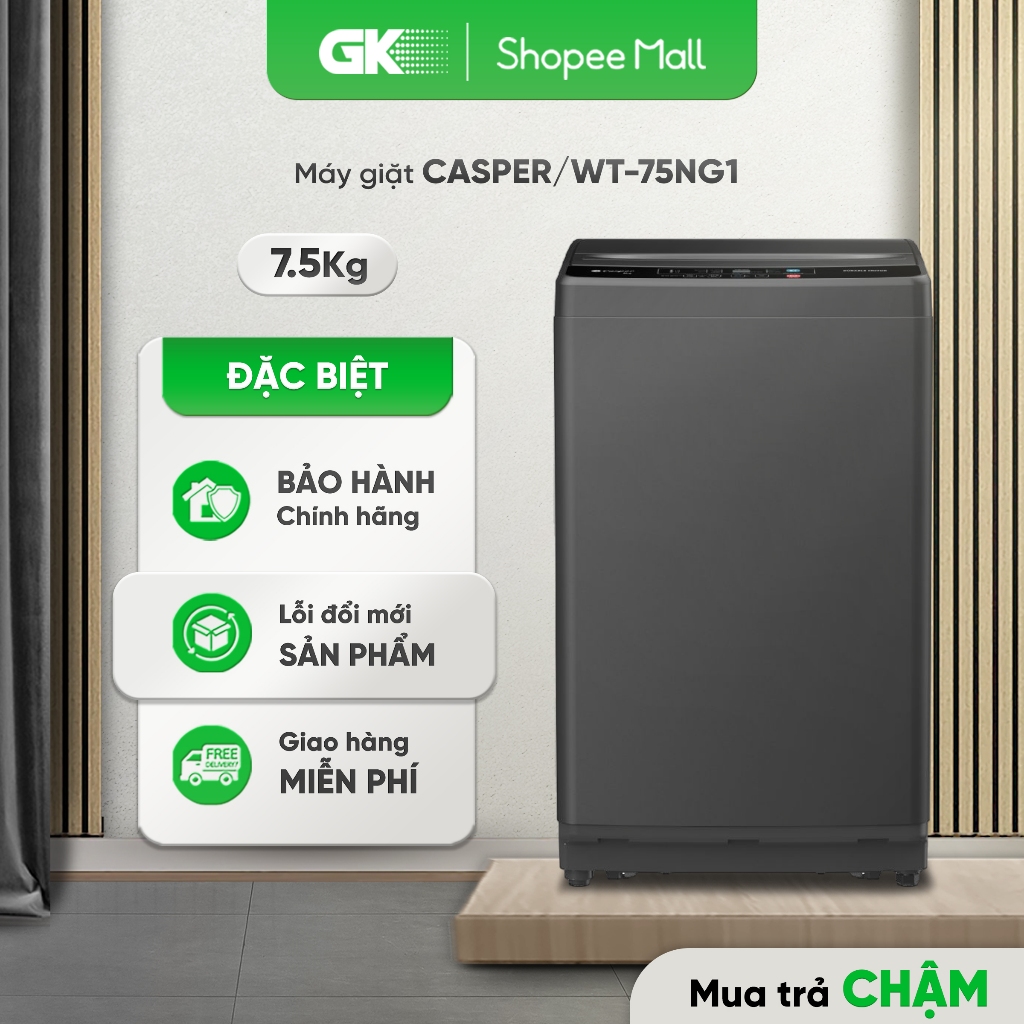 WT-75NG1 - Máy Giặt Casper 7.5 kg WT-75NG1 - Bảo Hành Chính Hãng | Shopee Việt Nam