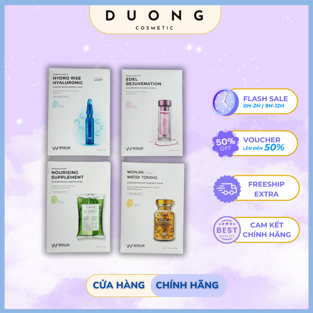 Hộp 10 miếng mặt nạ ĐỦ LOẠI WONJIN EFFECT AMPOULE INSTAINT dưỡng da Hàn Quốc 30g | Shopee Việt Nam