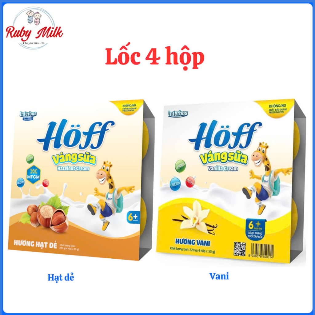 [Date 8/2025] Váng sữa vị Vani Hoff vỉ 4 hộp x 55g | Shopee Việt Nam