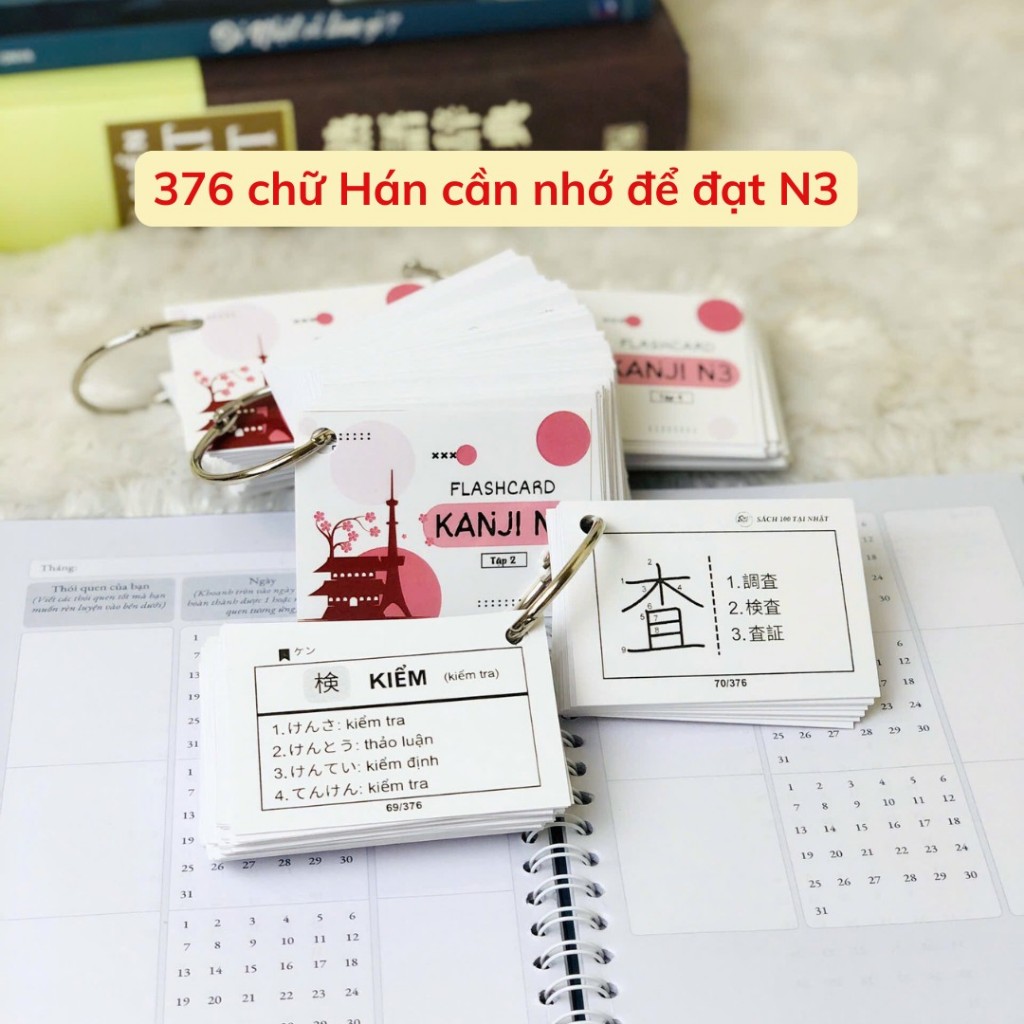 Thẻ học - Flashcard Hán tự N3 (376 chữ) | Shopee Việt Nam