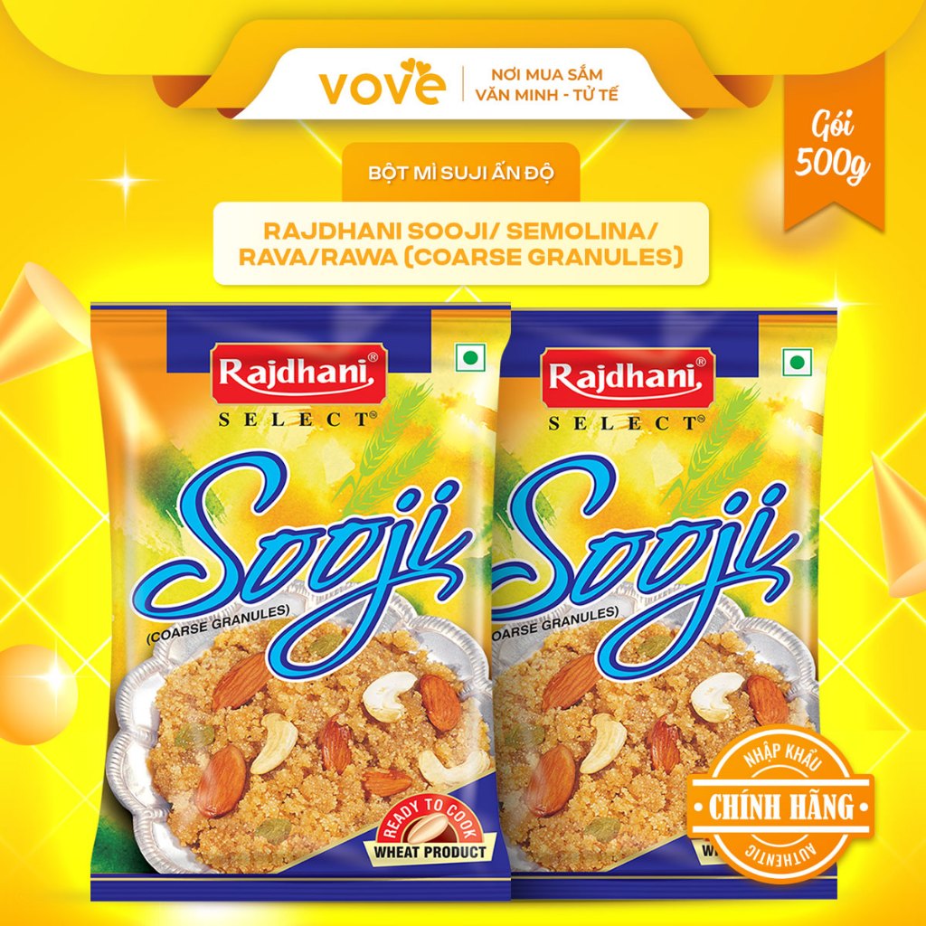 Bột mì Suji Ấn Độ RAJDHANI Sooji/ Semolina/Rava/Rawa (Coarse Granules ...