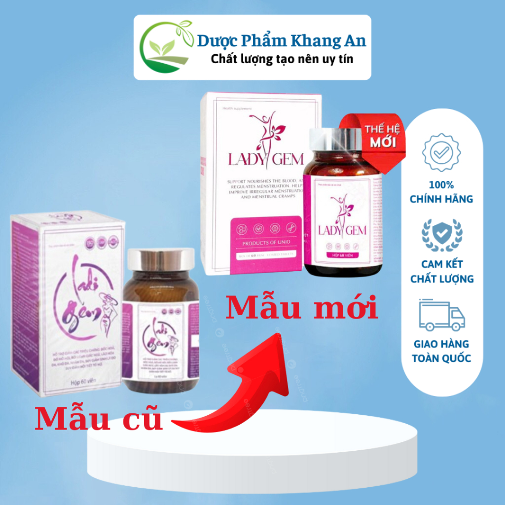 [Combo 2 Hộp] Ladi Gem dành cho phụ nữ lão hóa da, bốc hỏa, suy giảm ...