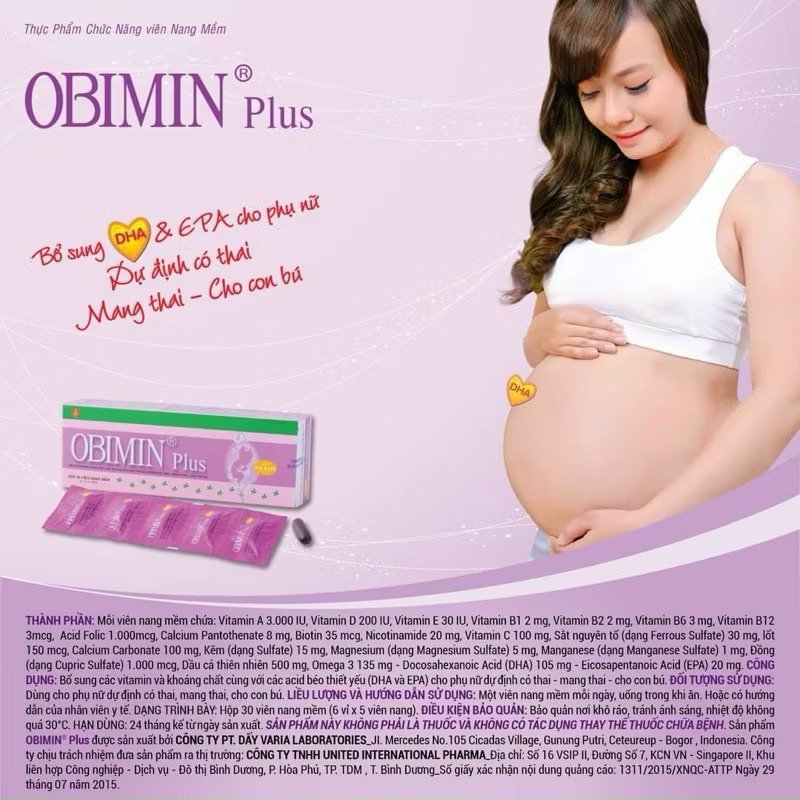 [Chính hãng] OBIMIN PLUS bổ sung DHA & EPA và khoáng chất cho phụ nữ dự định mang thai và cho ...