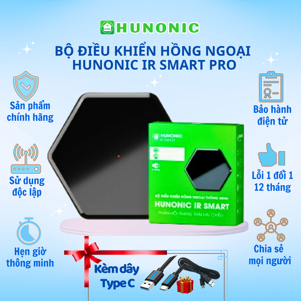 Bộ điều khiển hồng ngoại Hunonic IR Smart PRO phản hồi trạng thái 2 ...