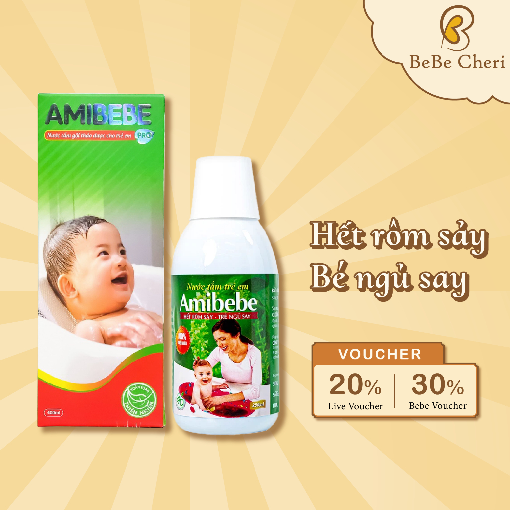 Combo 3 chai Nước tắm thảo dược Amibebe - Hết rôm sảy, mẩn ngứa cho bé ...