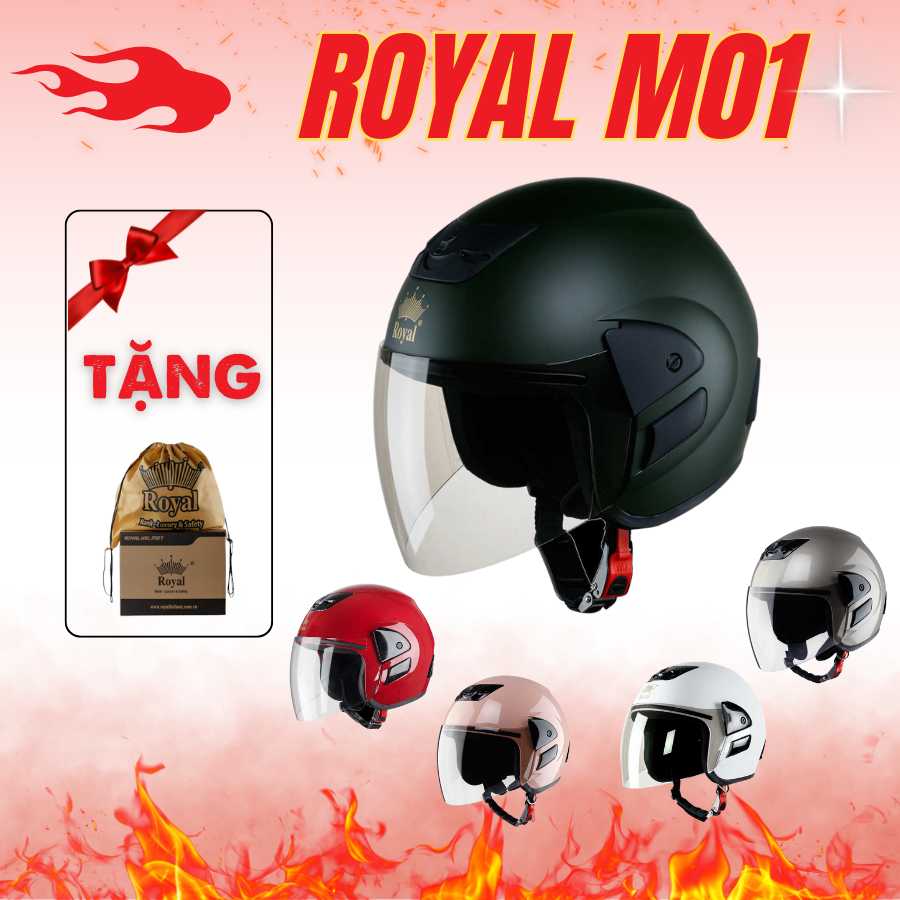 Mũ Bảo Hiểm 3/4 Royal M01 Có Kính - Bảo Hành Chính Hãng 12 Tháng ...