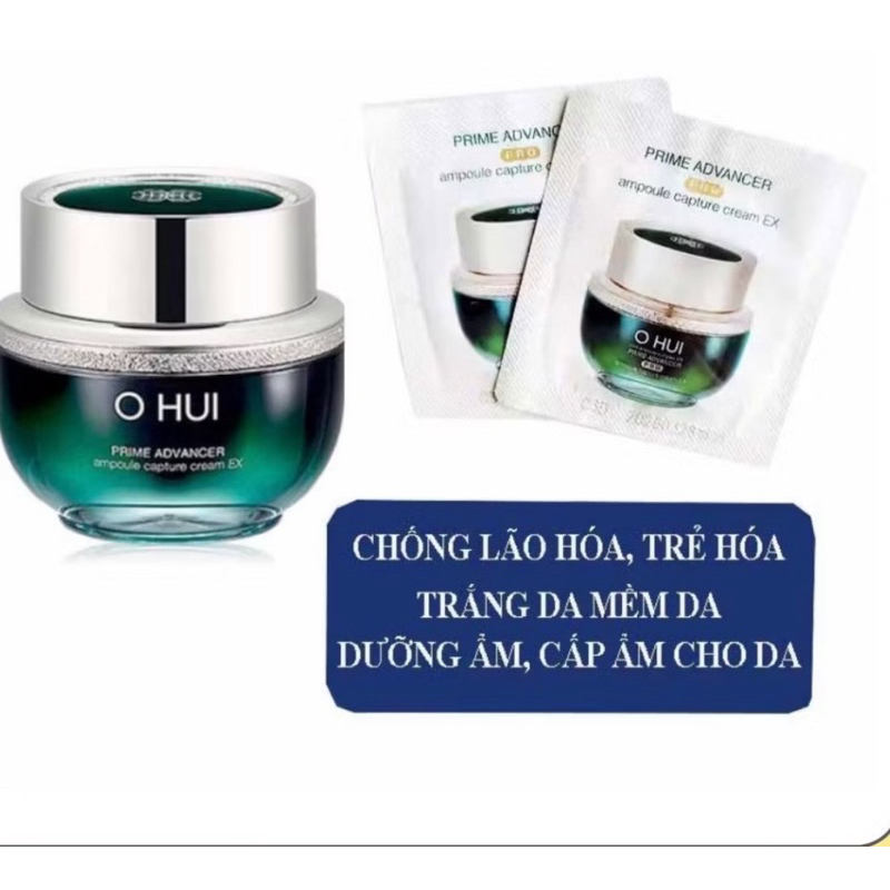 Combo 30 Kem dưỡng Tế Bào Gốc căng bóng OHUI Xanh PRIME ADVANCER Ampoule Capture Cream EX cao ...