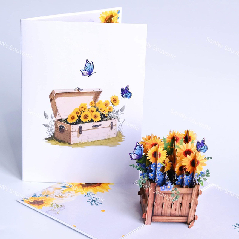 Thiệp nổi 3D Popup quà tặng lưu niệm Valentine, Quốc tế phụ nữ Sanny ...