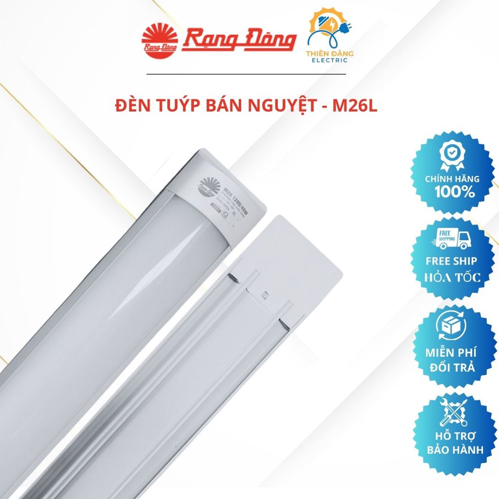 [CHÍNH HÃNG] Đèn Tuýp Bán Nguyệt Mica Rạng Đông 1.2m 50W - Model: M26L ...