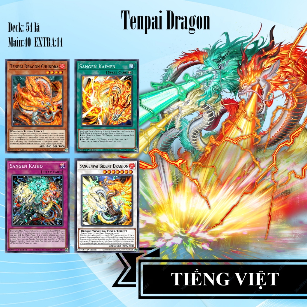 [TIẾNG VIỆT] Bài YuGiOh - Bộ 54 lá bài Tenpai Dragon-Tenpai Dragon Deck ...
