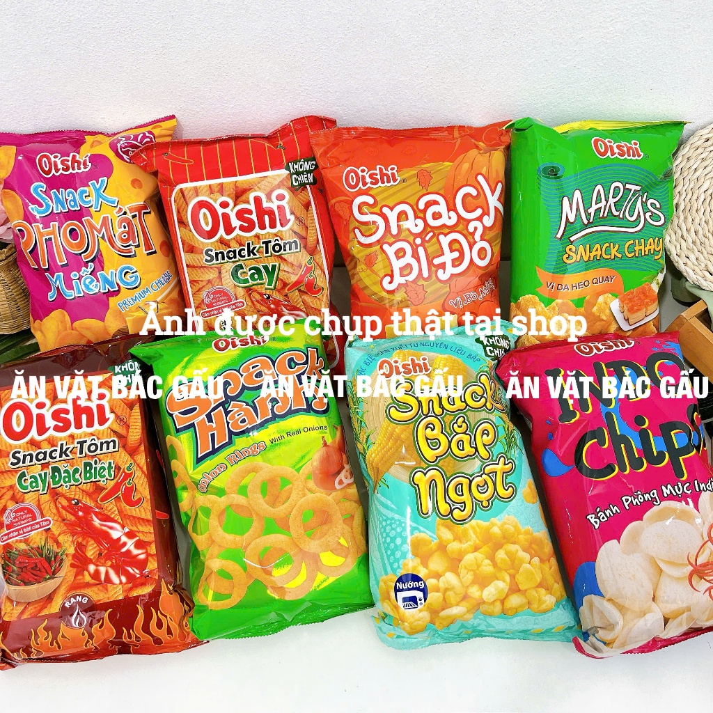 [GÓI SIÊU TO KHỔNG LỒ 110G] Bim bim Oishi đủ 8 vị hàng chính hãng ...